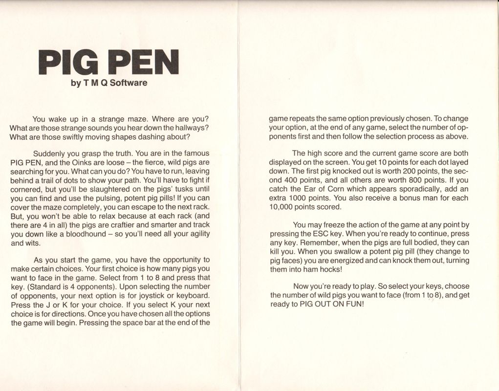 Pig Pen cover or packaging material - MobyGames