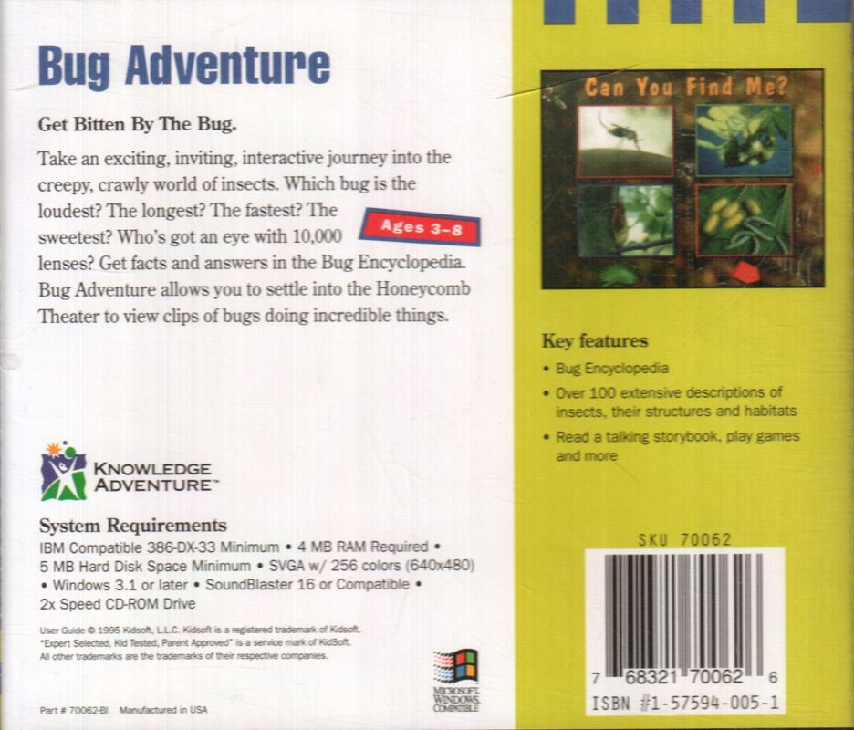 Bug Adventure cover or packaging material - MobyGames