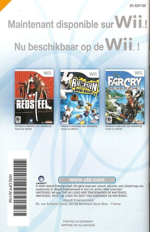 Red Steel cover or packaging material - MobyGames