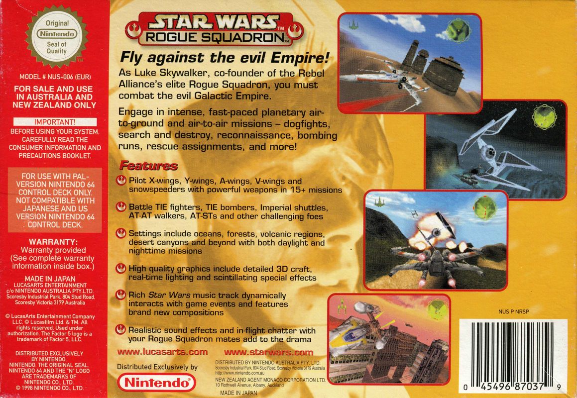 Star Wars: Rogue Squadron 3D cover or packaging material - MobyGames
