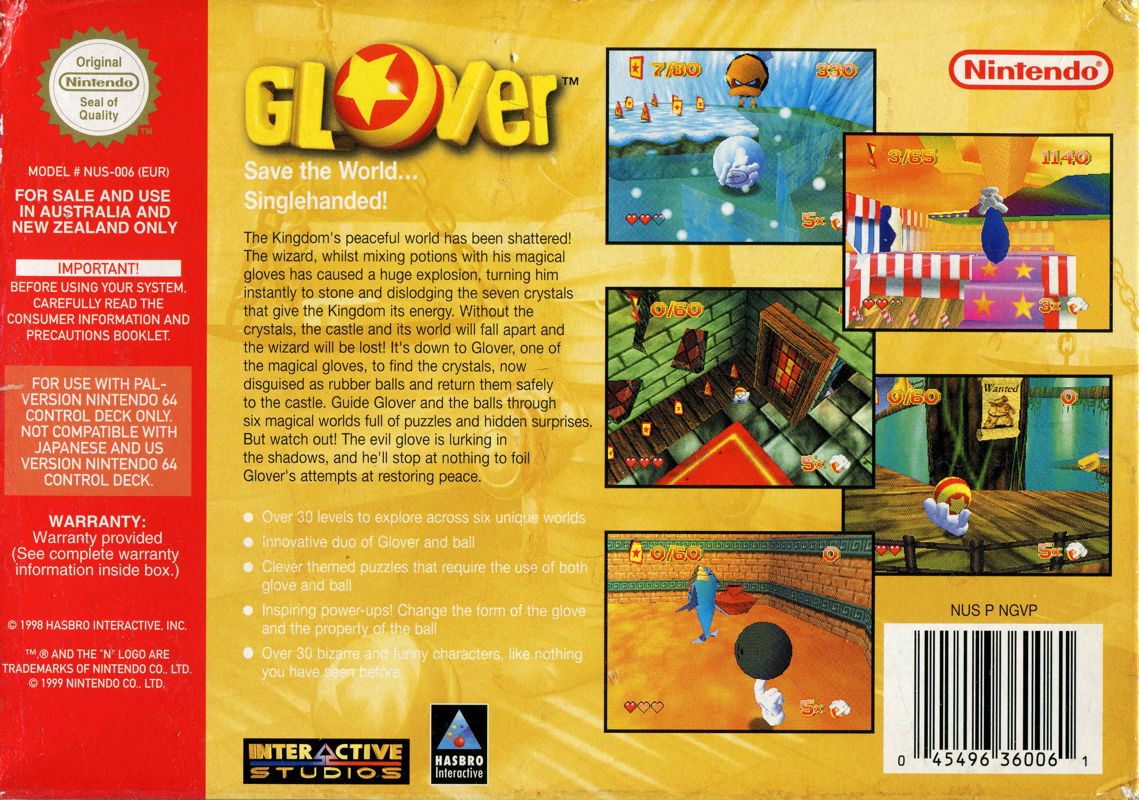 Glover cover or packaging material - MobyGames