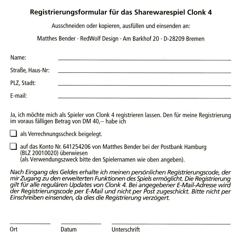 Clonk 4 cover or packaging material - MobyGames