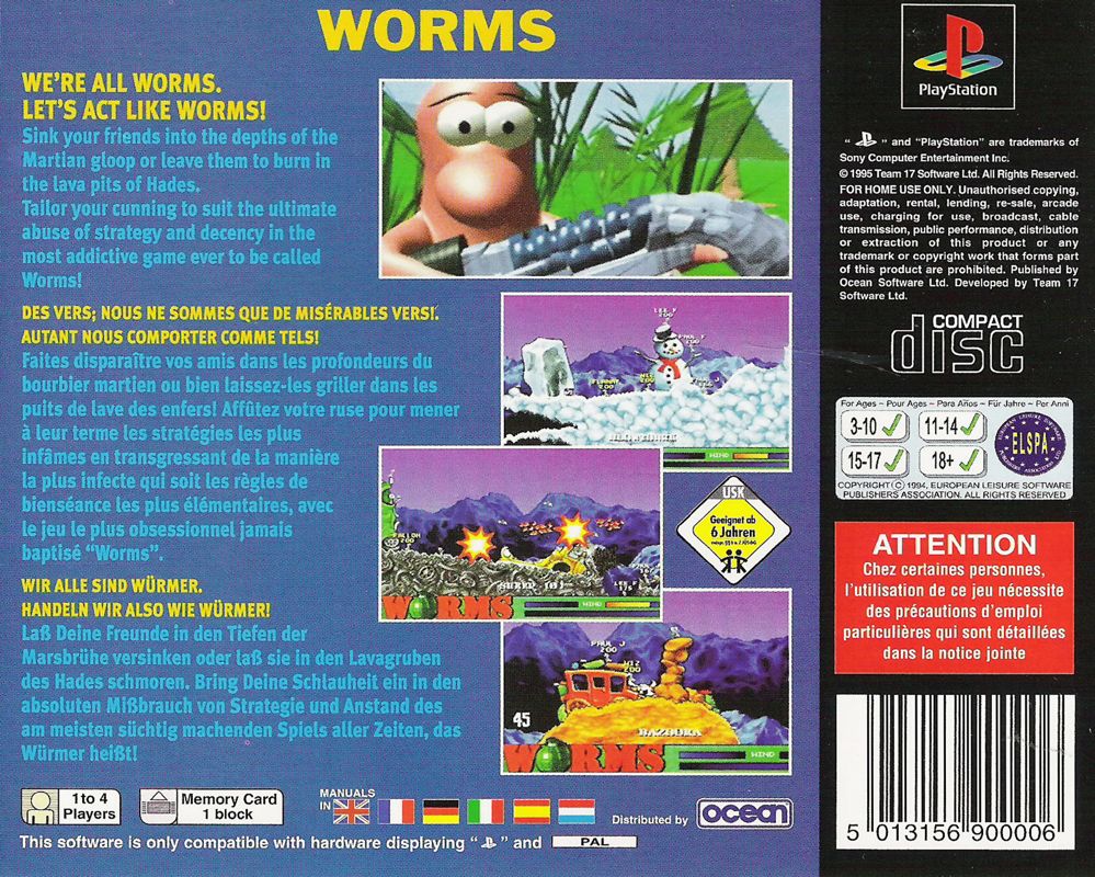 Worms cover or packaging material - MobyGames