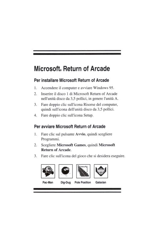 Microsoft Return of Arcade cover or packaging material - MobyGames