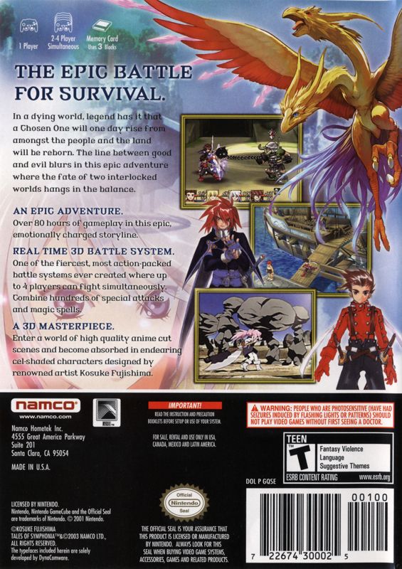 Tales of Symphonia cover or packaging material - MobyGames