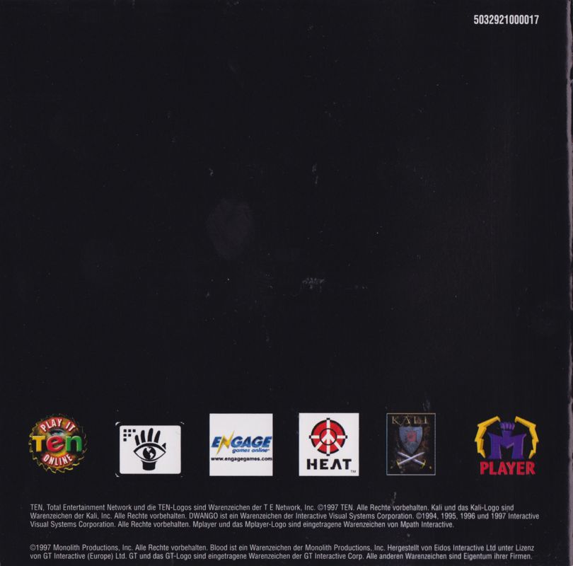 Blood cover or packaging material - MobyGames