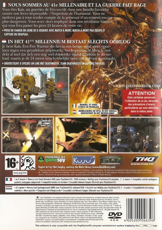 Warhammer 40,000: Fire Warrior cover or packaging material - MobyGames