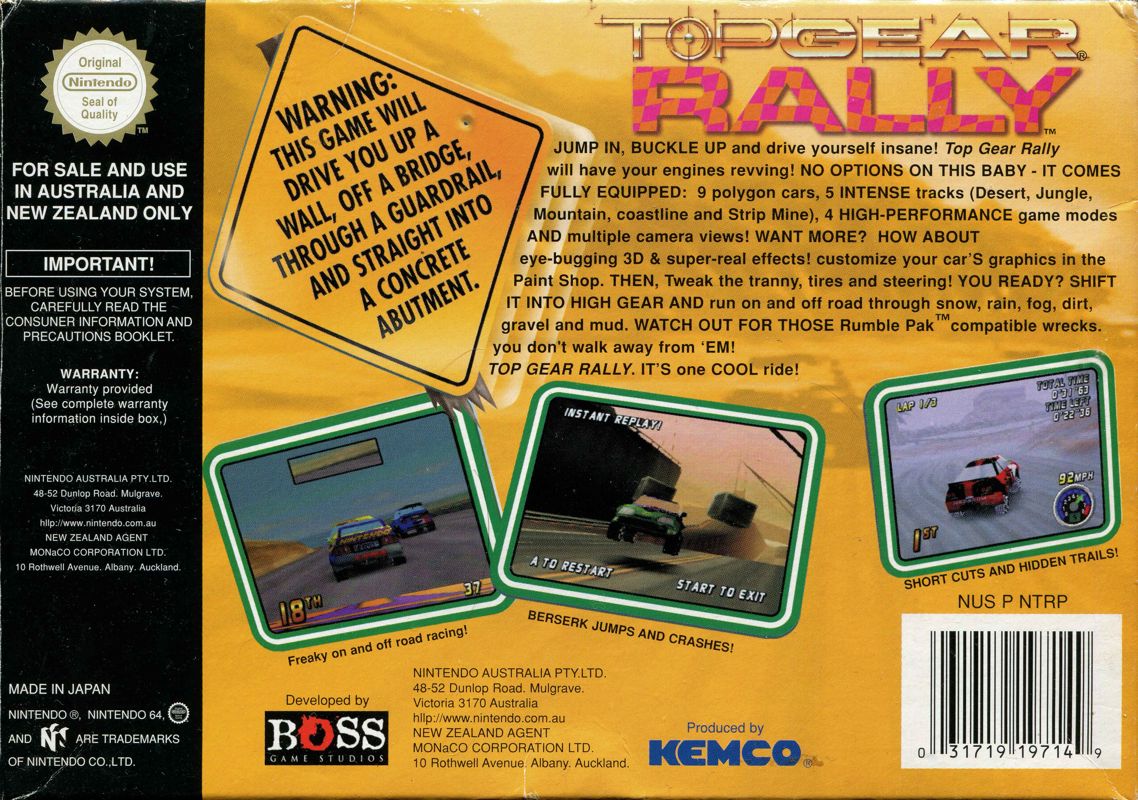 Top Gear Rally cover or packaging material - MobyGames