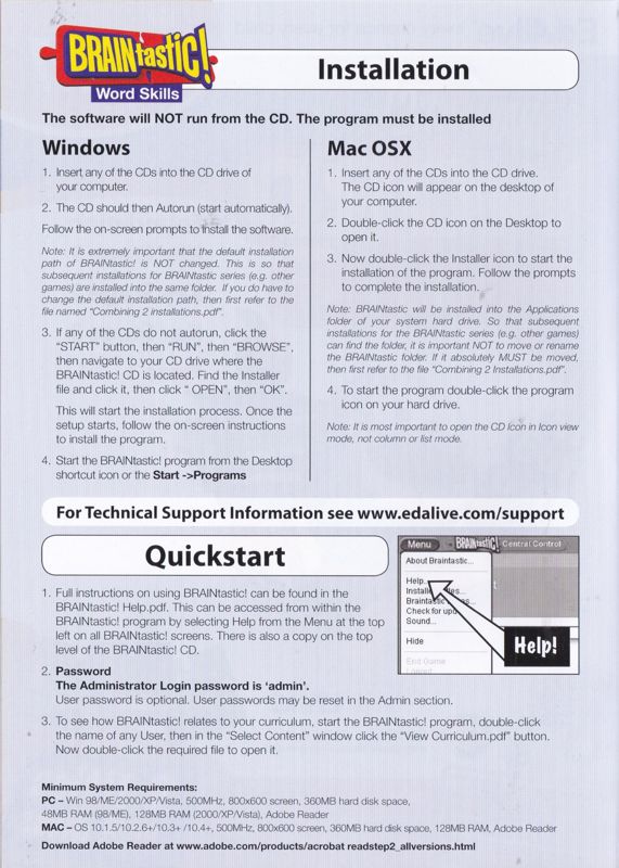 BRAINtastic! Word Skills cover or packaging material - MobyGames