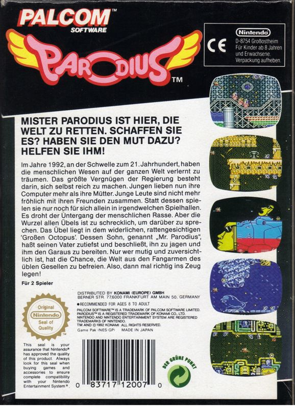 Parodius cover or packaging material - MobyGames