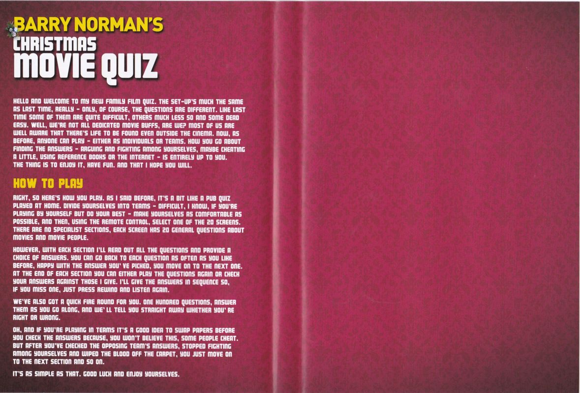 Barry Norman's Christmas Movie Quiz cover or packaging material - MobyGames