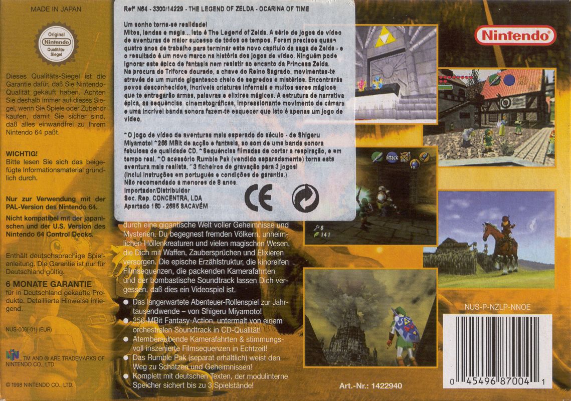 The Legend of Zelda: Ocarina of Time cover or packaging material ...
