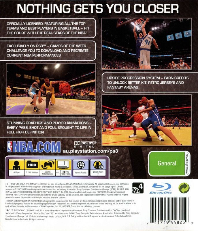 NBA 08 cover or packaging material - MobyGames