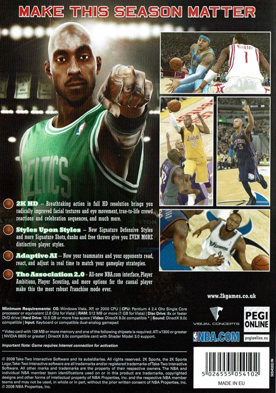 NBA 2K9 cover or packaging material - MobyGames