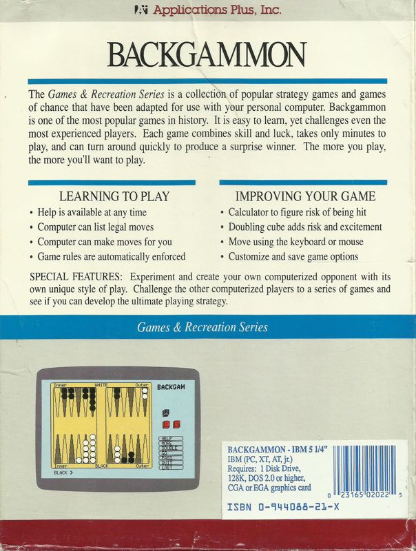 Backgammon cover or packaging material - MobyGames