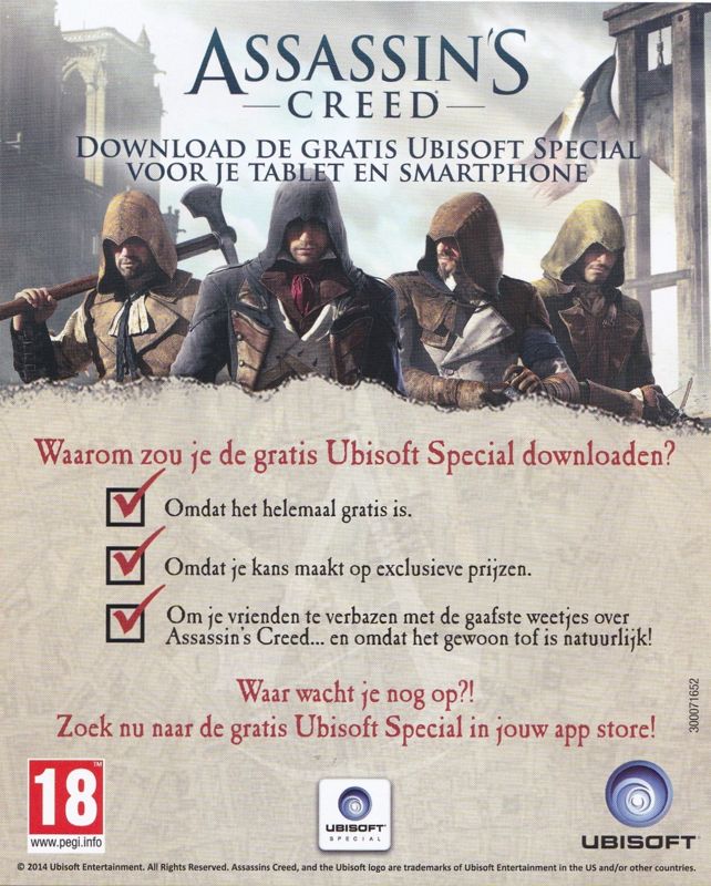 Assassin's Creed: Unity cover or packaging material - MobyGames
