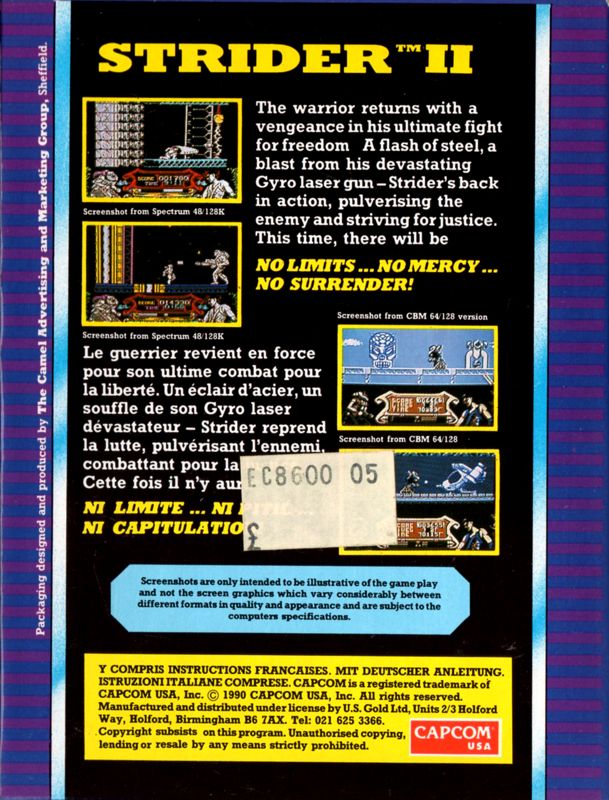 Strider 2 cover or packaging material - MobyGames