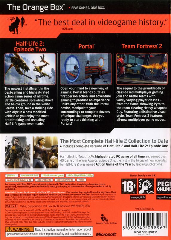 The Orange Box cover or packaging material - MobyGames