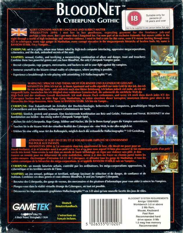 BloodNet cover or packaging material - MobyGames