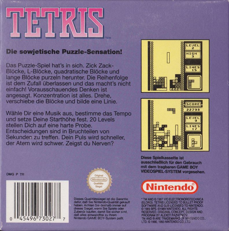 Tetris cover or packaging material - MobyGames