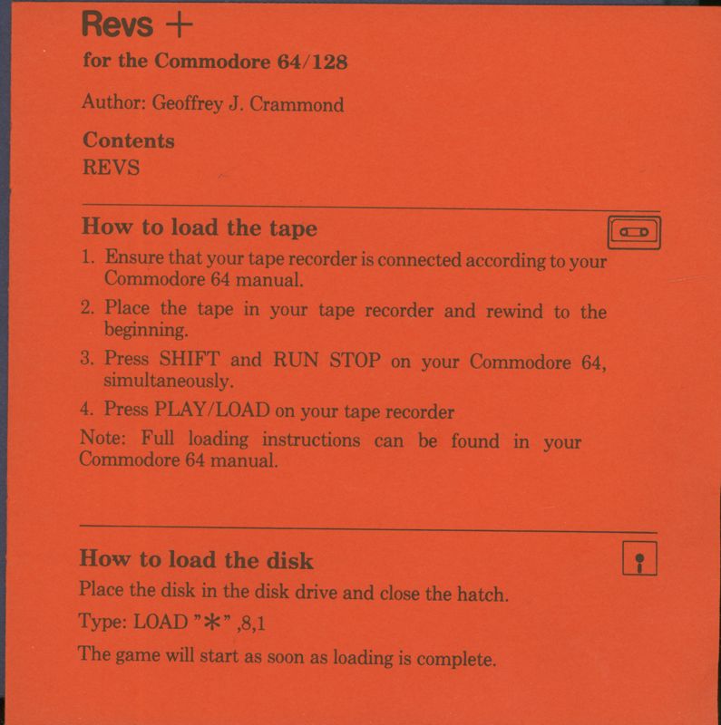 Revs+ cover or packaging material - MobyGames