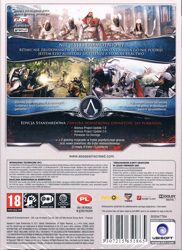 Assassin's Creed: Brotherhood cover or packaging material - MobyGames