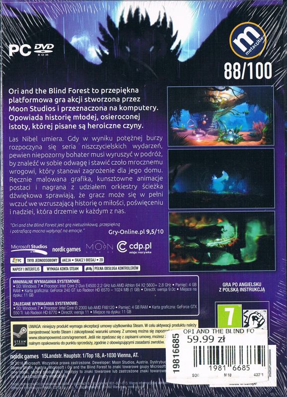 Ori and the Blind Forest: Definitive Edition cover or packaging ...
