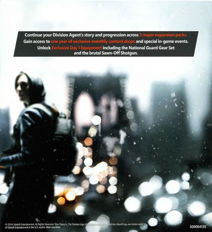 Tom Clancy's The Division cover or packaging material - MobyGames