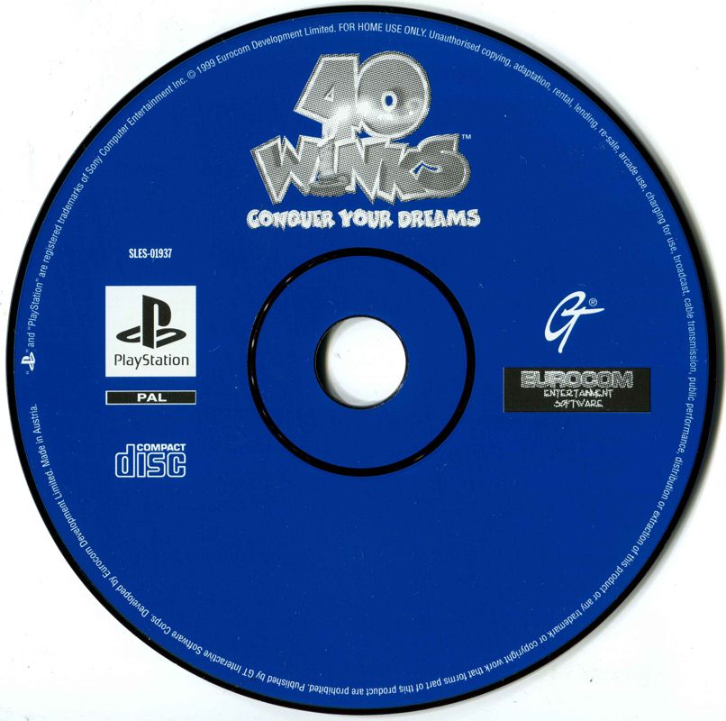 40 Winks cover or packaging material - MobyGames