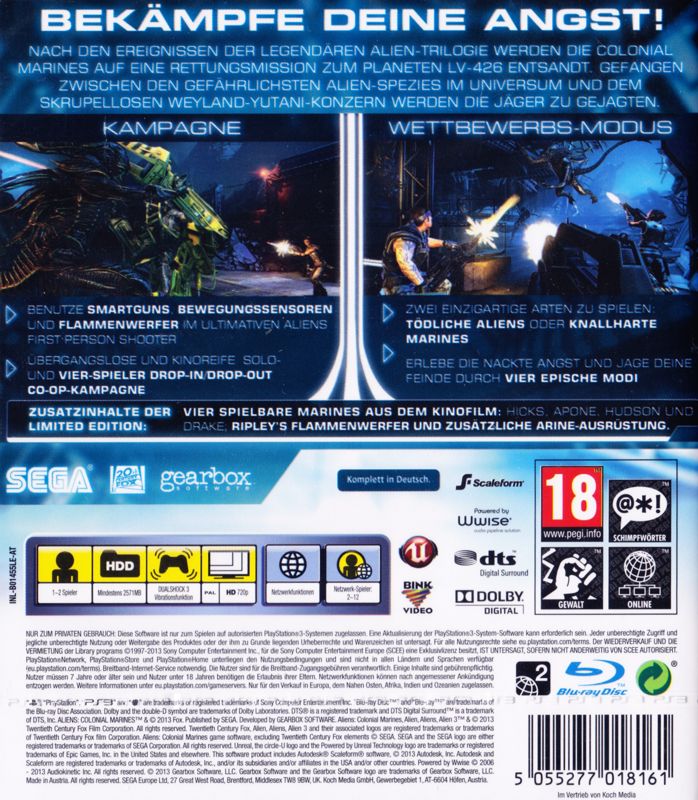 Aliens: Colonial Marines (Limited Edition) cover or packaging material ...