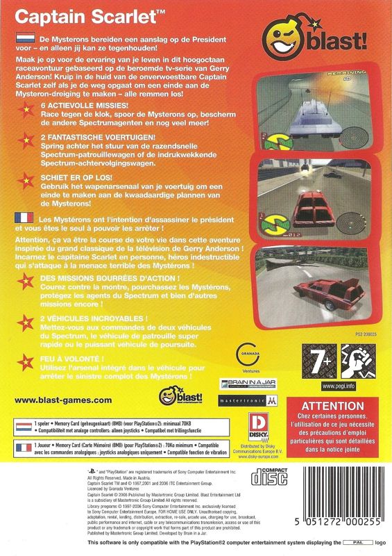 Captain Scarlet cover or packaging material - MobyGames