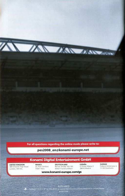 PES 2008: Pro Evolution Soccer cover or packaging material - MobyGames