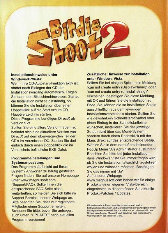 Birdie Shoot 2 cover or packaging material - MobyGames