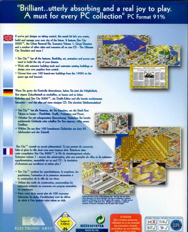 SimCity 2000 cover or packaging material - MobyGames