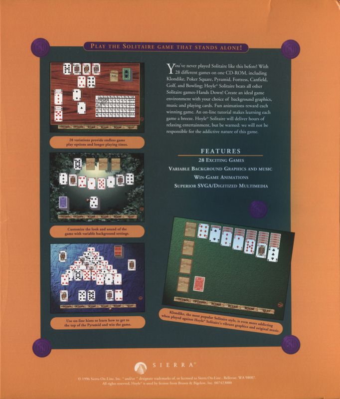 Hoyle Solitaire cover or packaging material - MobyGames