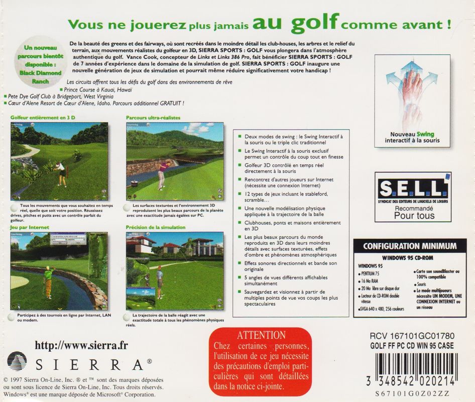 Front Page Sports: Golf cover or packaging material - MobyGames