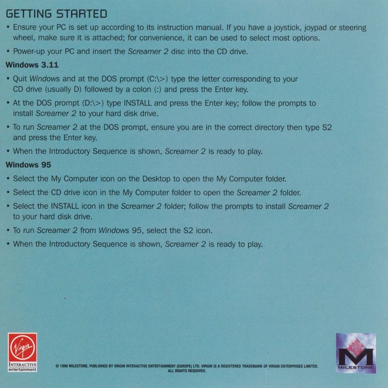 Screamer 2 cover or packaging material - MobyGames