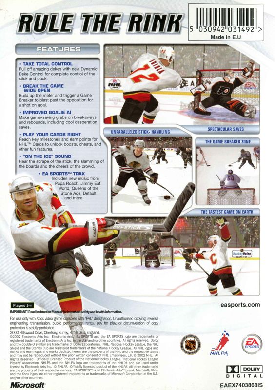 NHL 2003 cover or packaging material - MobyGames