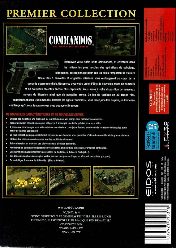 Commandos: Beyond the Call of Duty cover or packaging material - MobyGames