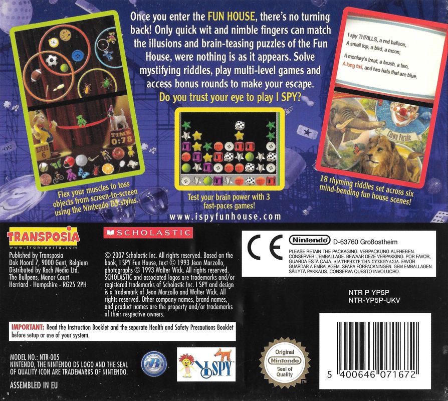 I Spy: Fun House cover or packaging material - MobyGames