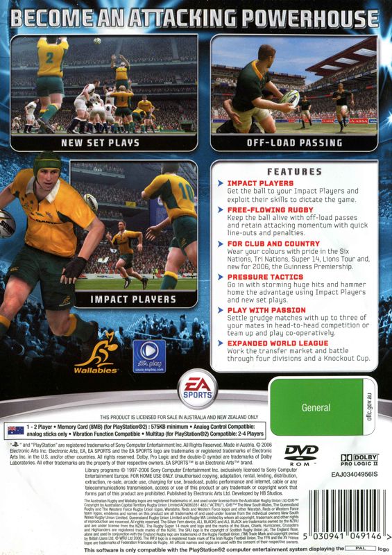 Rugby 06 cover or packaging material - MobyGames