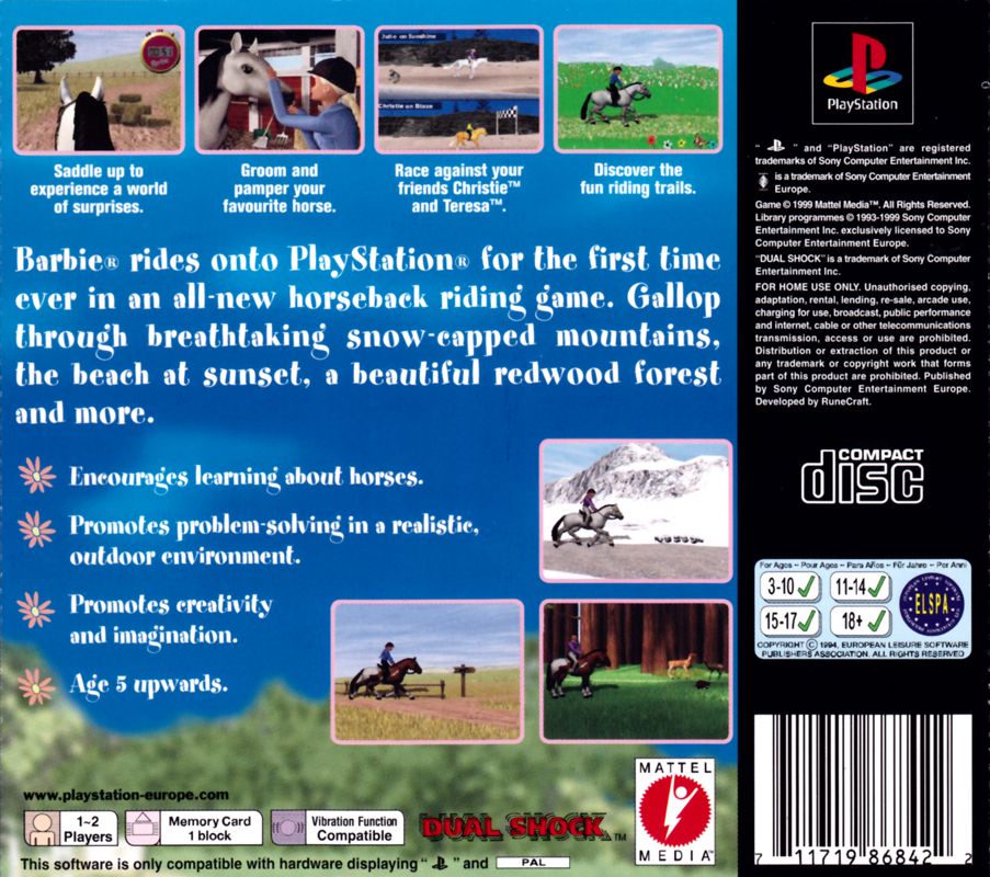Barbie: Race & Ride cover or packaging material - MobyGames