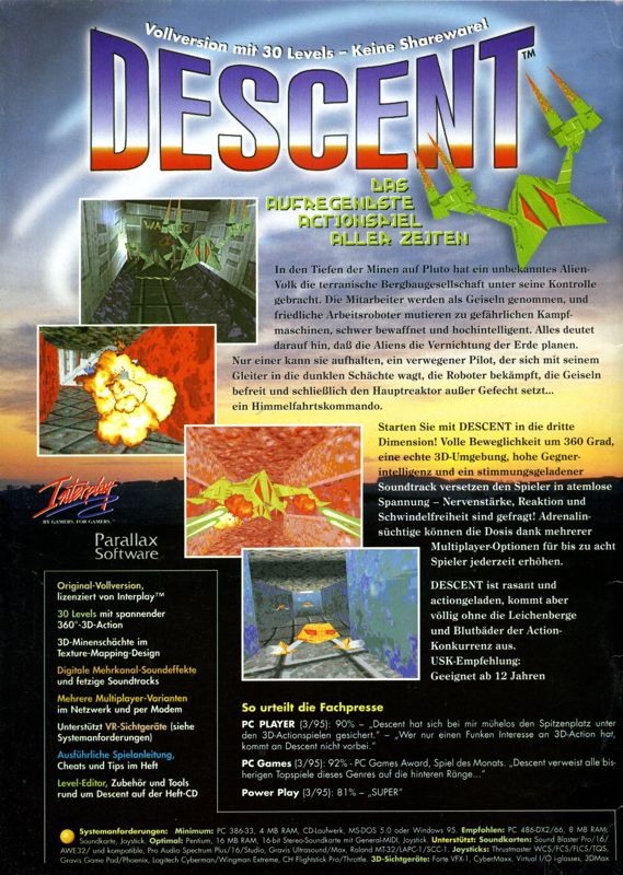 Descent cover or packaging material - MobyGames