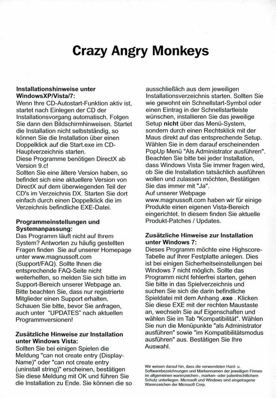 Crazy Angry Monkeys cover or packaging material - MobyGames