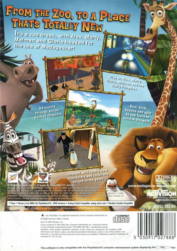 Madagascar cover or packaging material - MobyGames