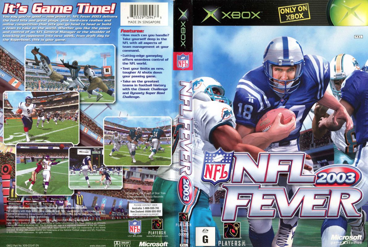NFL Fever 2003 cover or packaging material - MobyGames
