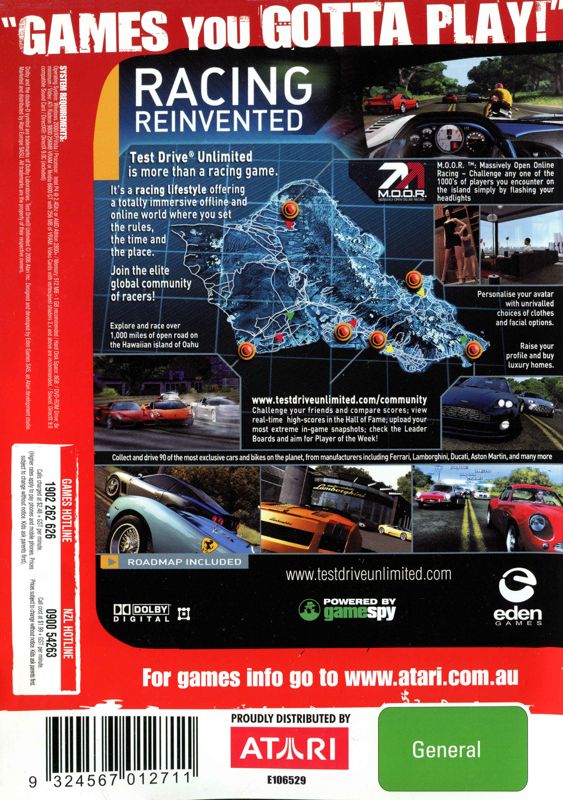 Test Drive Unlimited cover or packaging material - MobyGames