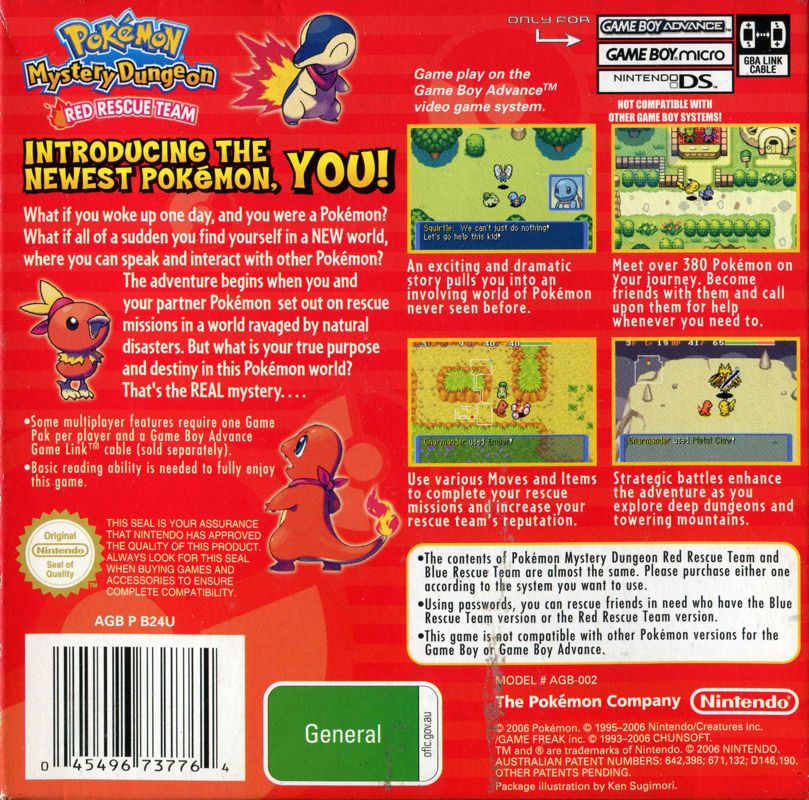 Pokémon Mystery Dungeon: Red Rescue Team cover or packaging material ...