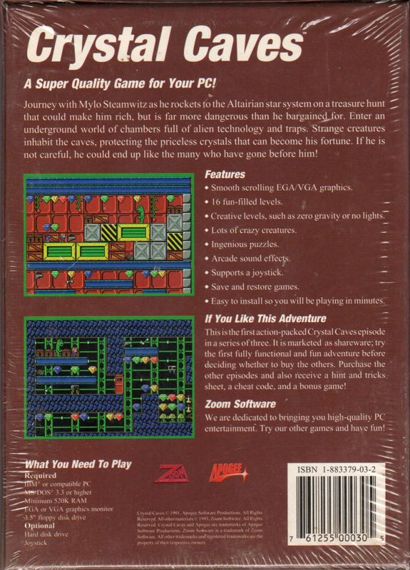 Crystal Caves cover or packaging material - MobyGames