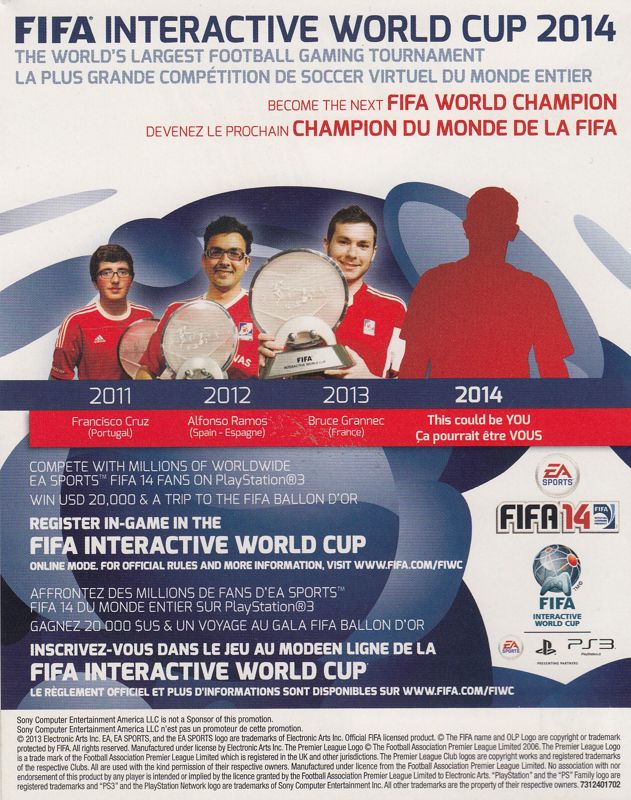 FIFA 14 cover or packaging material - MobyGames